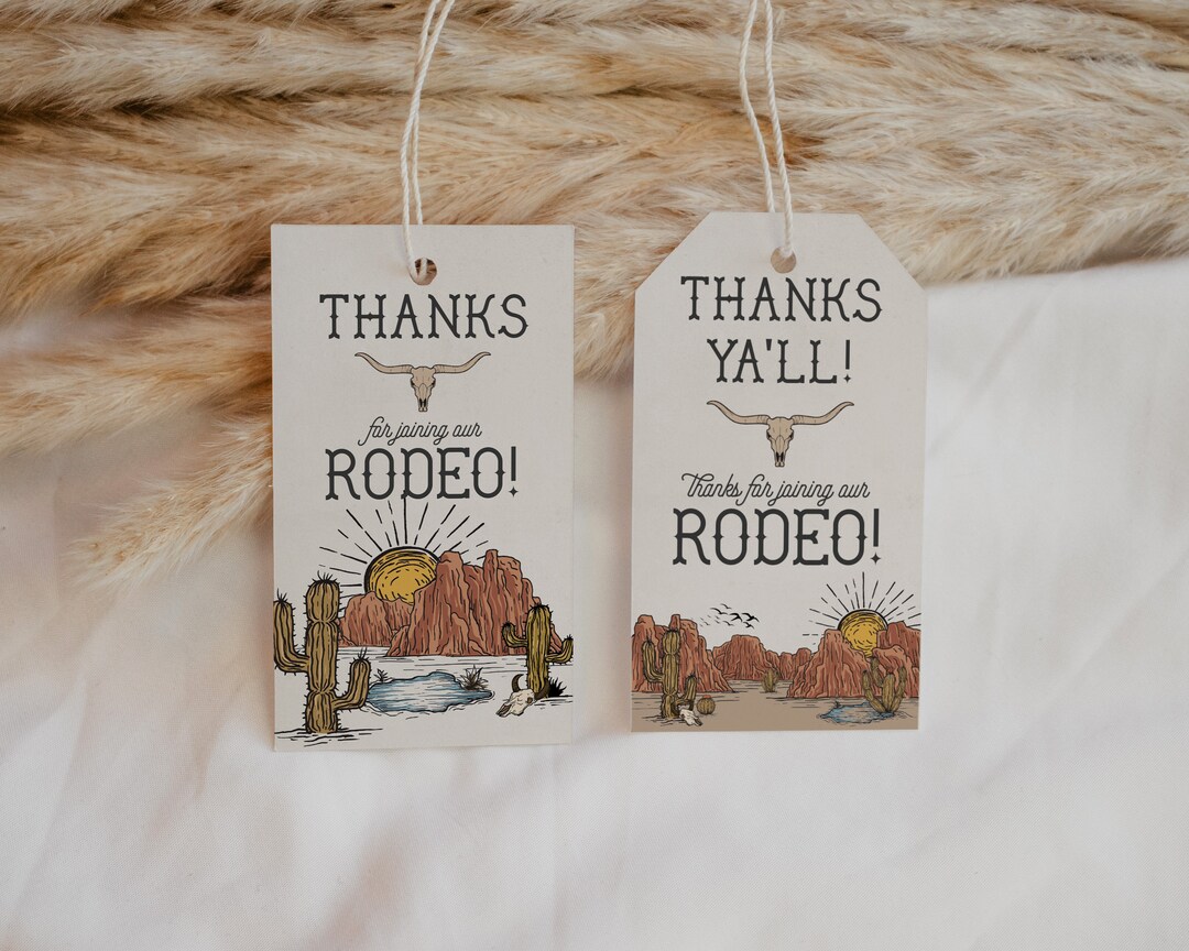 Wild West Baby Shower Favor Tags Printable Template, Western Rodeo Baby ...