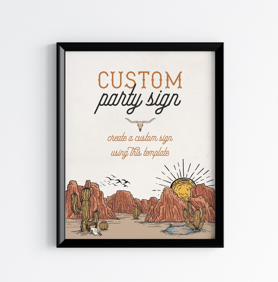 Wild West Custom Sign Printable, Birthday Party Decor, Western Rodeo ...