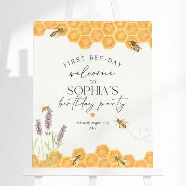First Birthday Poster Bee - Etsy
