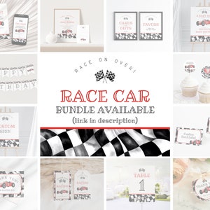 Red Race Car Birthday Party Invitation Printable Template, Race on Over ...