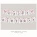 Pink Bow Birthday Banner Printable Template, Watercolor Preppy Coquette ...