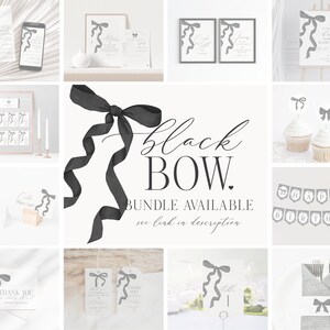 Black Bow Birthday Welcome Sign Printable Template, Watercolor Preppy ...