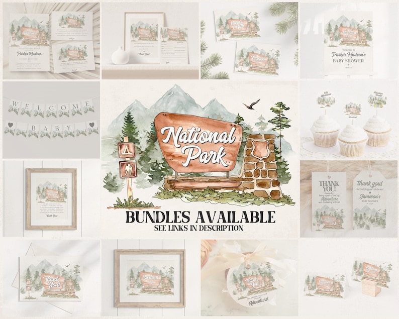 National Park Bridal Shower Games Set, Woodland Outdoor Bridal Shower ...