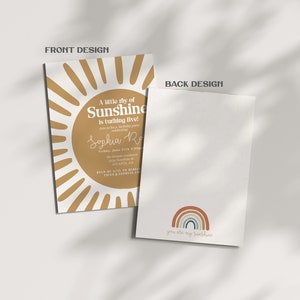 You Are My Sunshine Boho Birthday Party Invitation Set Template, A ...