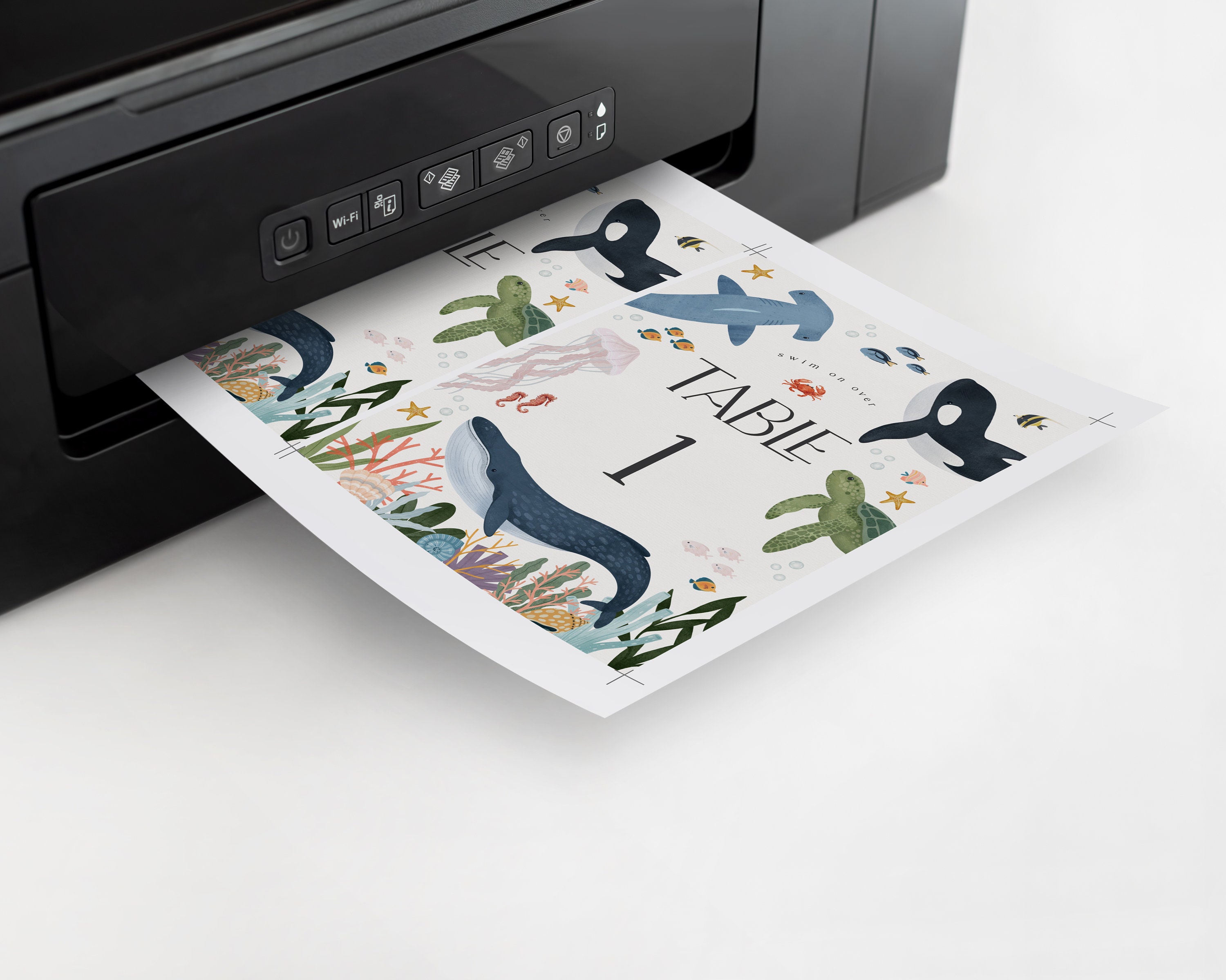Under the Sea Table Number Printable Template, One-der the Sea First ...
