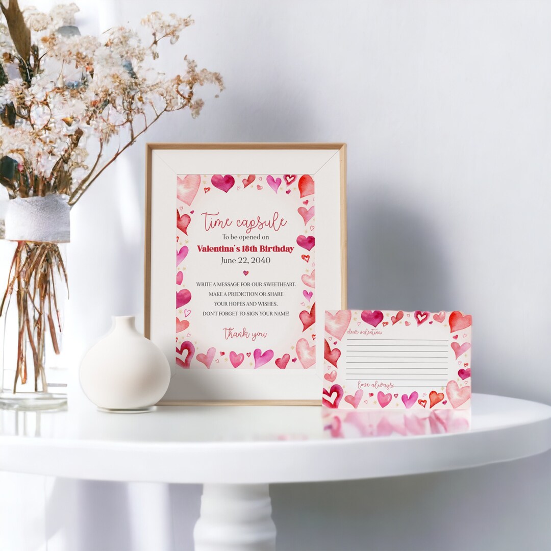 A Little Sweetheart Time Capsule Printable Template, February Girl ...