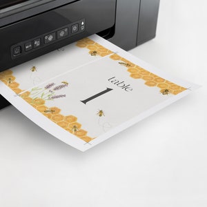 Honey Bee Table Numbers Printable Template, Bee Baby Shower Gender ...