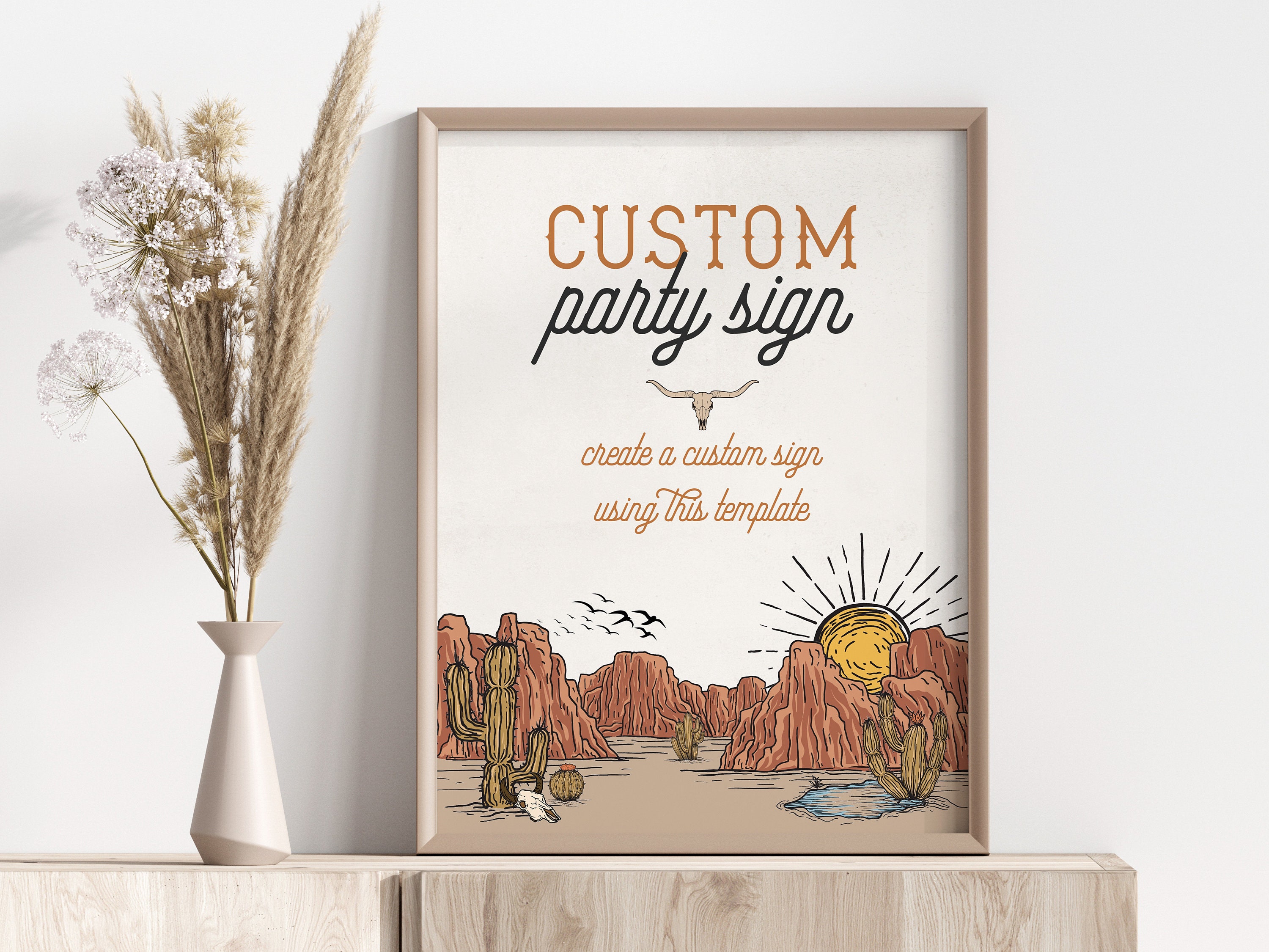 Wild West Custom Sign Printable Party Decor, Baby Shower Western Rodeo ...