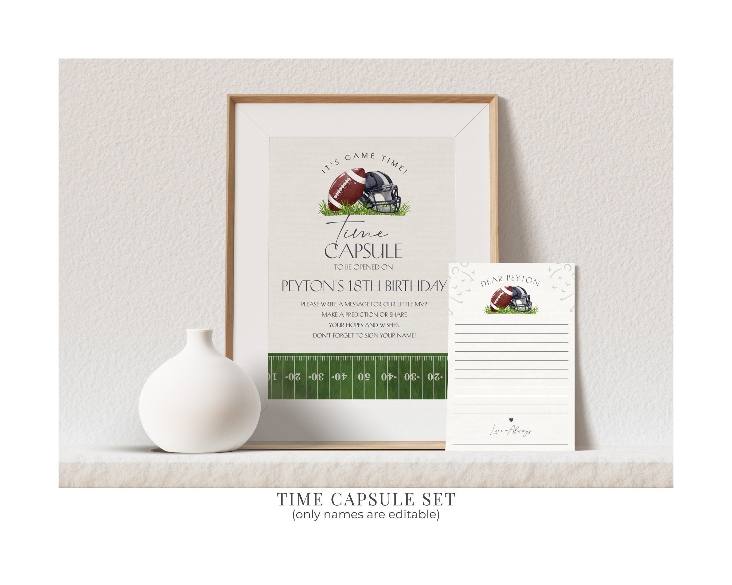 Football First Year Down Birthday Bundle Template, Little All-star ...