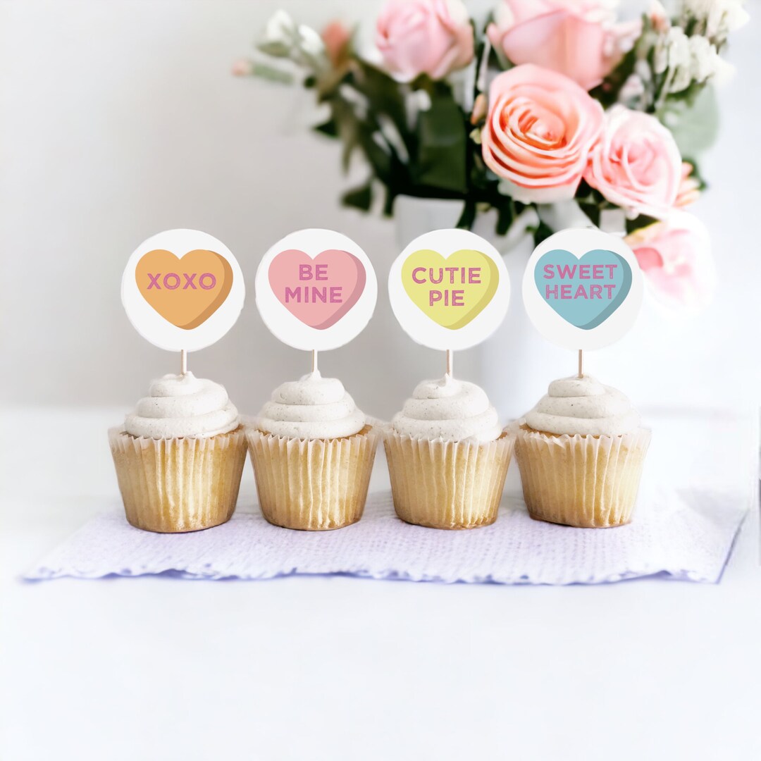 Little Sweetheart Pastel Cupcake Toppers Printable, February Winter ...