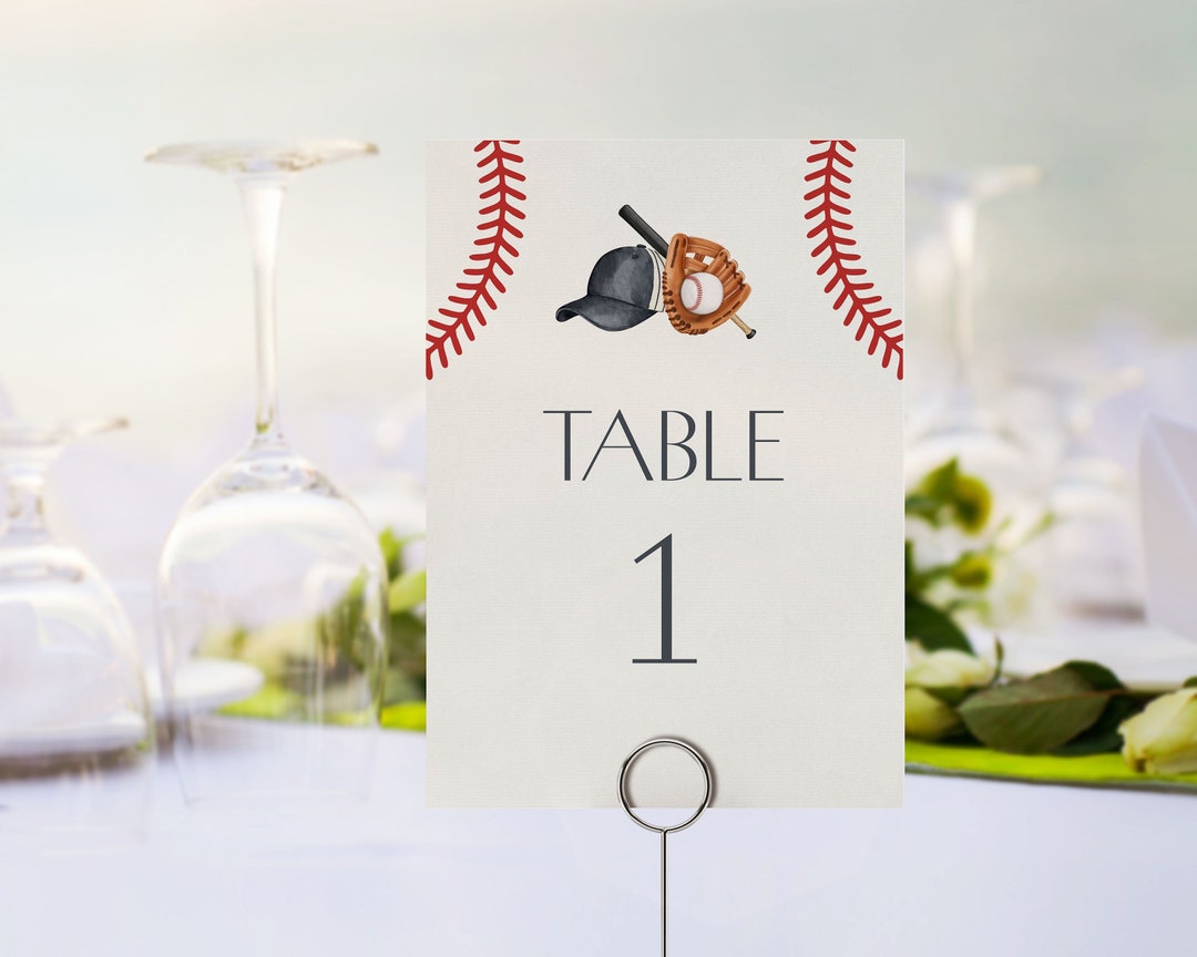Baseball Banquet Table Number Printable Template, Little Rookie Theme ...