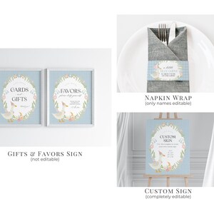 Blue Floral Silly Goose Baby Shower Bundle Printable Template, Little ...