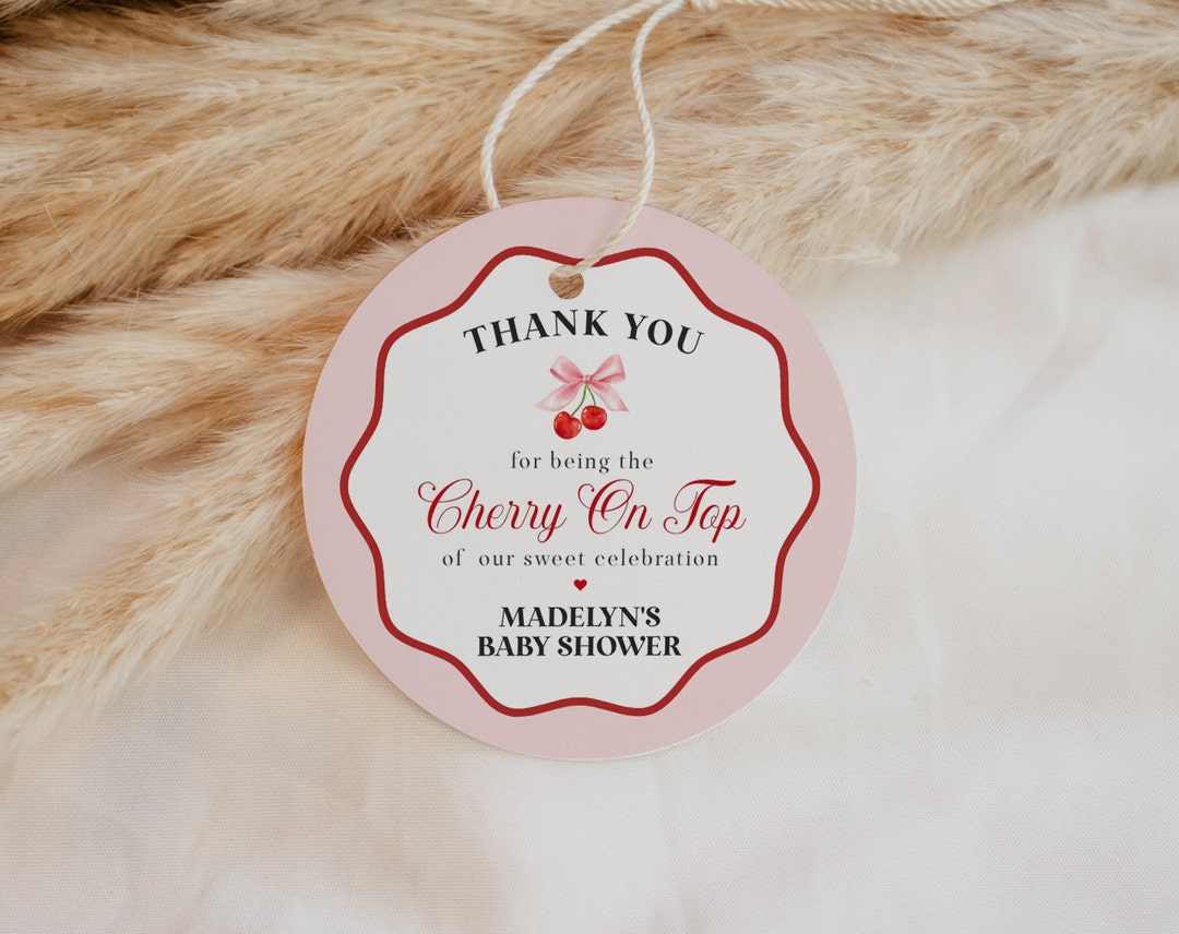 Cherry Sweet Favor Tags Printable Template, Cherry on Top Theme Spring ...