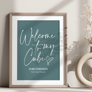 Welcome to My Cube Printable, Feminine Office Wall Decor for Women ...