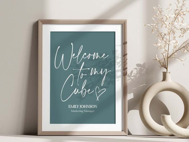 Welcome to My Cube Printable Feminine Office Wall Decor for - Etsy