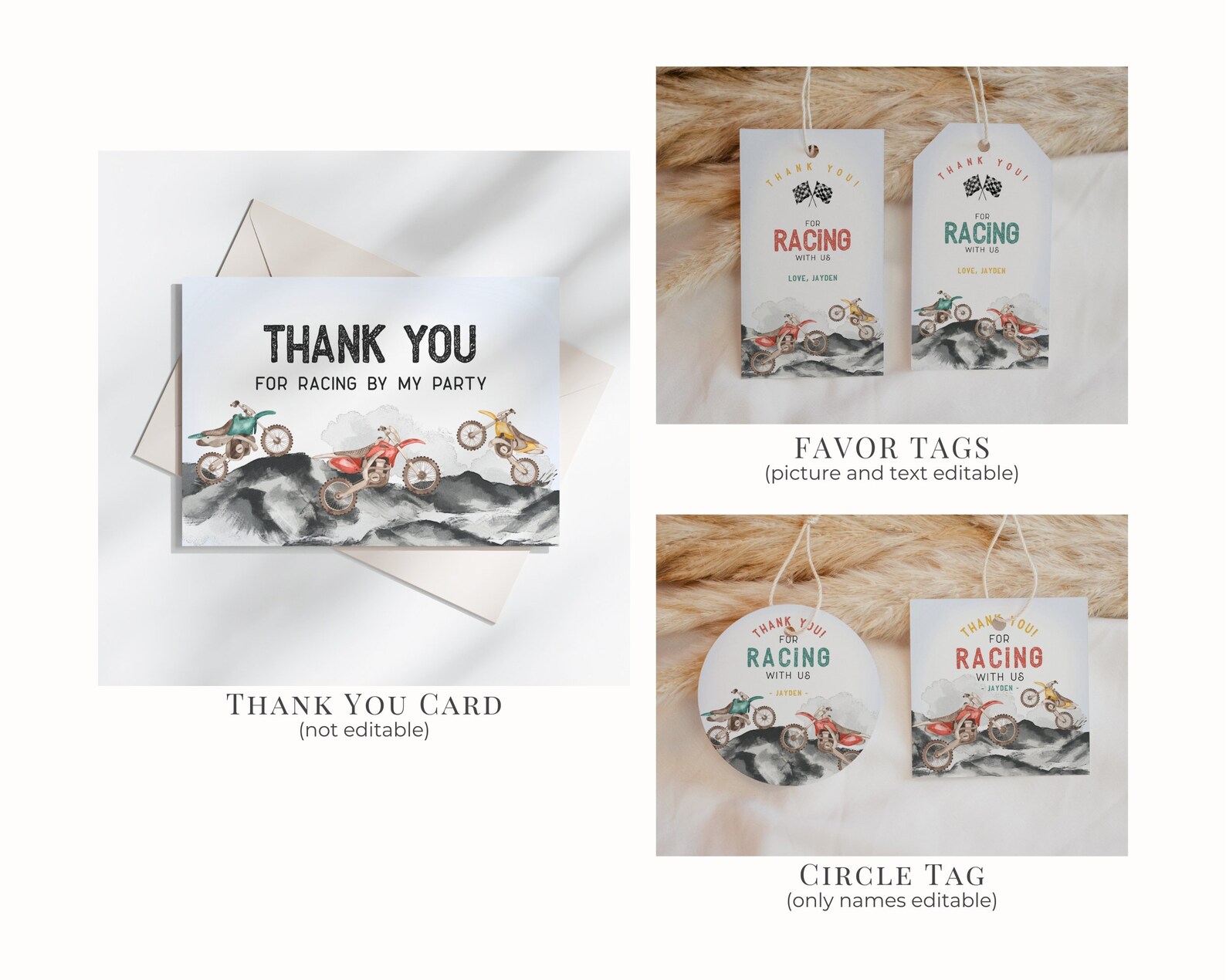 Dirt Bike Two Fast Second Birthday Bundle Printable Template, Little ...