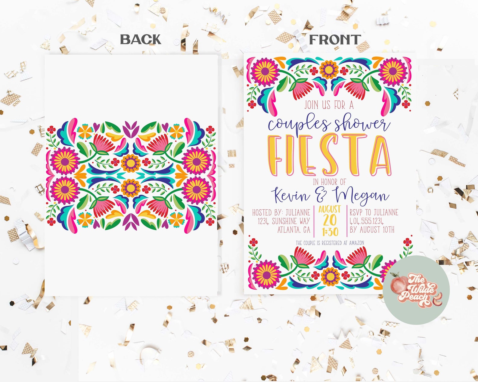 Fiesta Couples Shower Party Invitations Printable Template, Editable ...