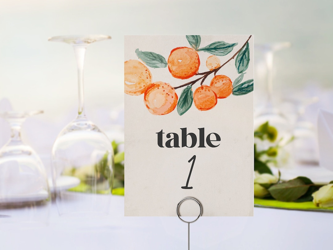 Little Cutie Table Numbers Printable Template, Orange Cutie Baby Shower ...