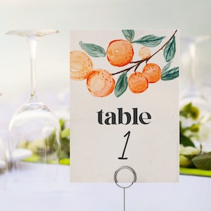 Little Cutie Table Numbers Printable Template, Orange Cutie Baby Shower ...