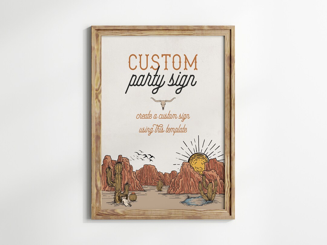 Wild West Custom Sign Printable Party Decor, Baby Shower Western Rodeo ...