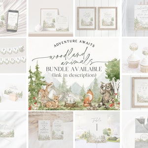Woodland Animals Birthday Party Banner Printable Template, Adventure ...