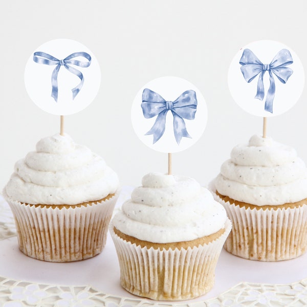 Bow Cupcake Toppers - Etsy