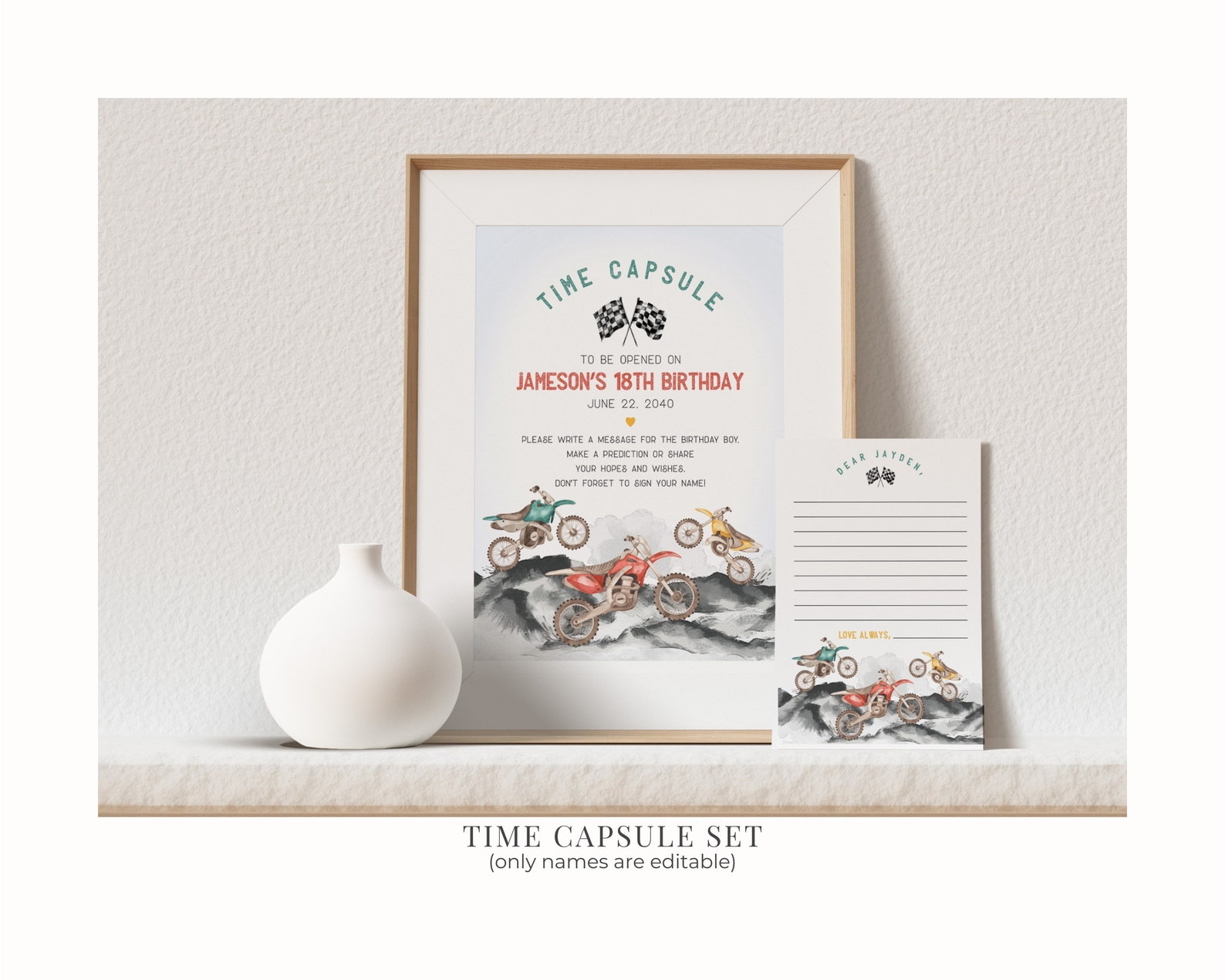 Dirt Bike Two Fast Second Birthday Bundle Printable Template, Little ...