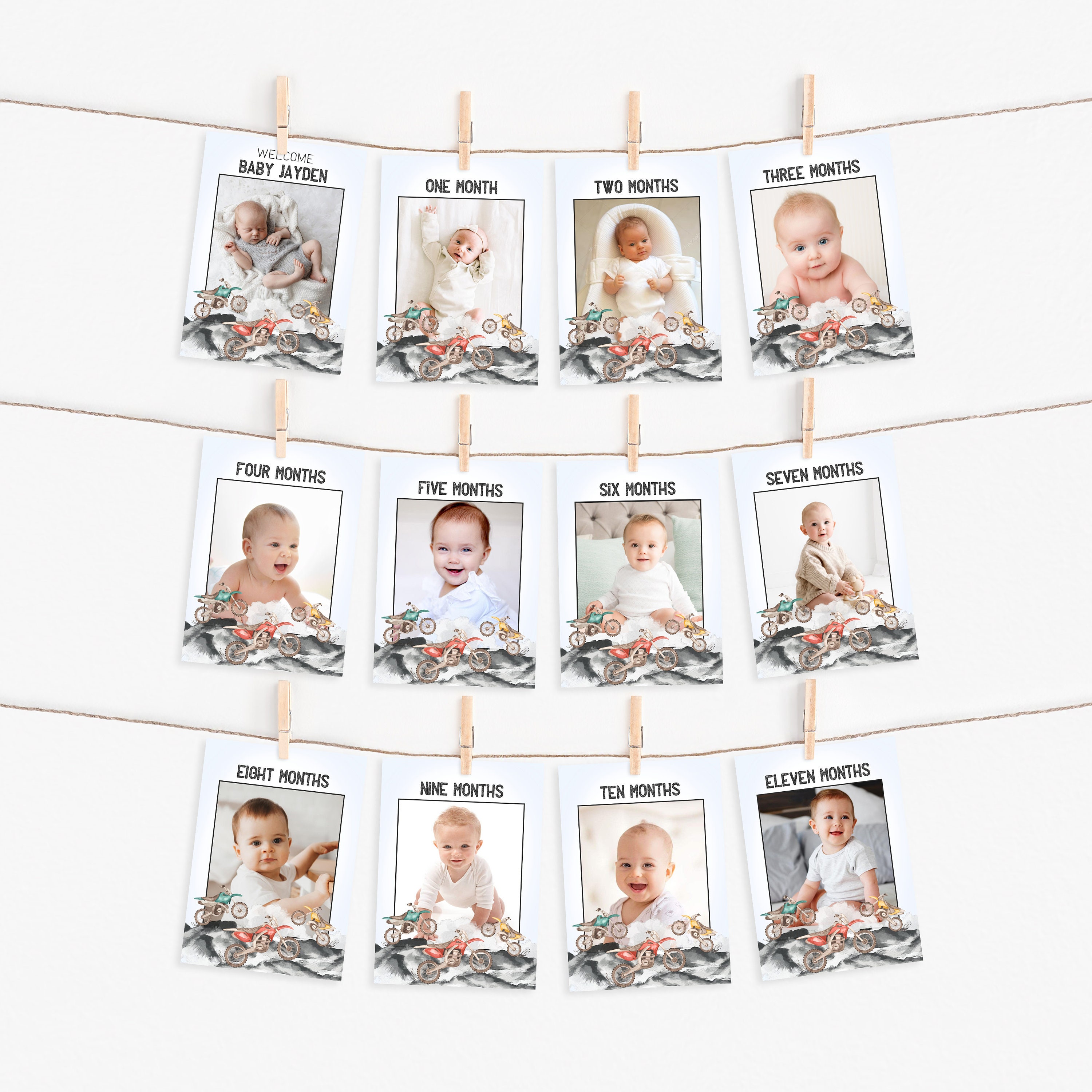 Dirt Bike Milestone Banner Instant Download, Our Little Racer is a Fast ...