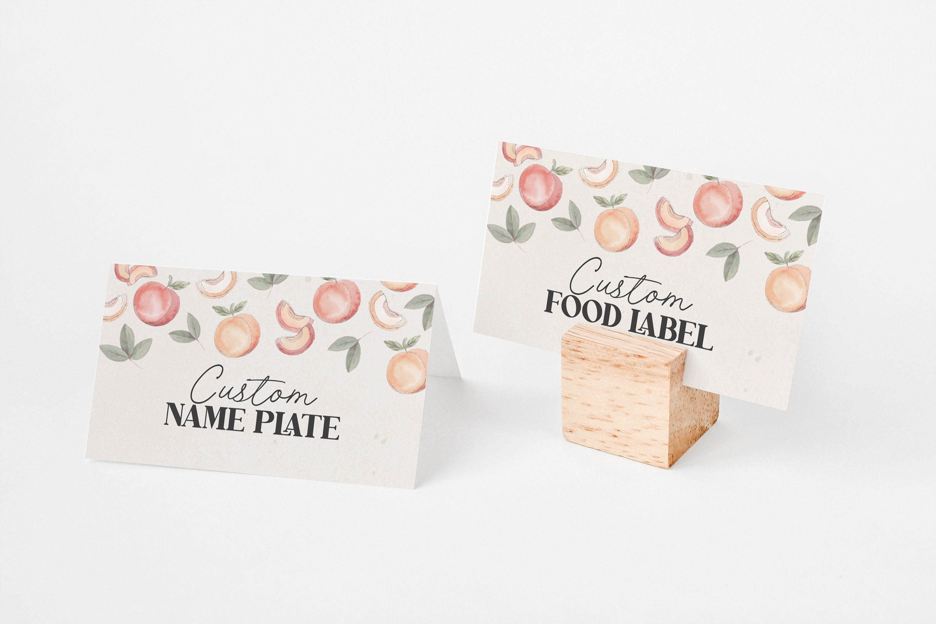 Sweet as a Peach Place Cards Printable Template, Editable Buffet Food ...