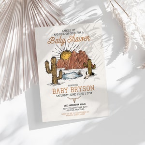 Wild West Baby Shower Invitation Bundle Instant Download, Little Cowboy ...