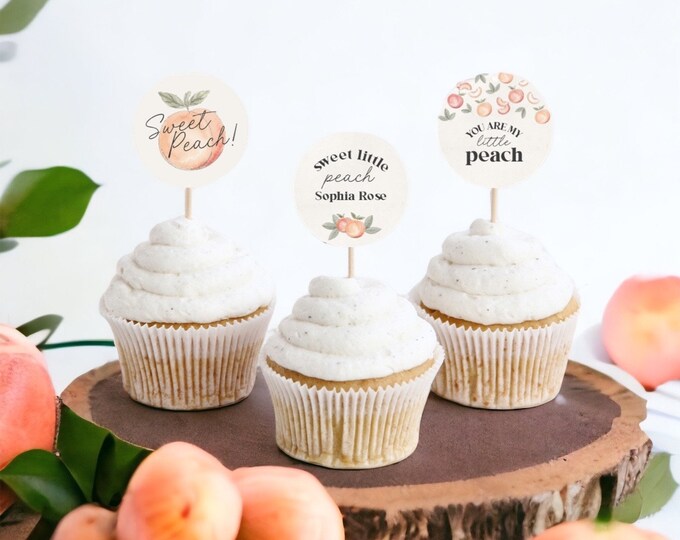 Sweet Little Peach Cake Topper, Smash Cake Topper, First Birthday, 1st ...
