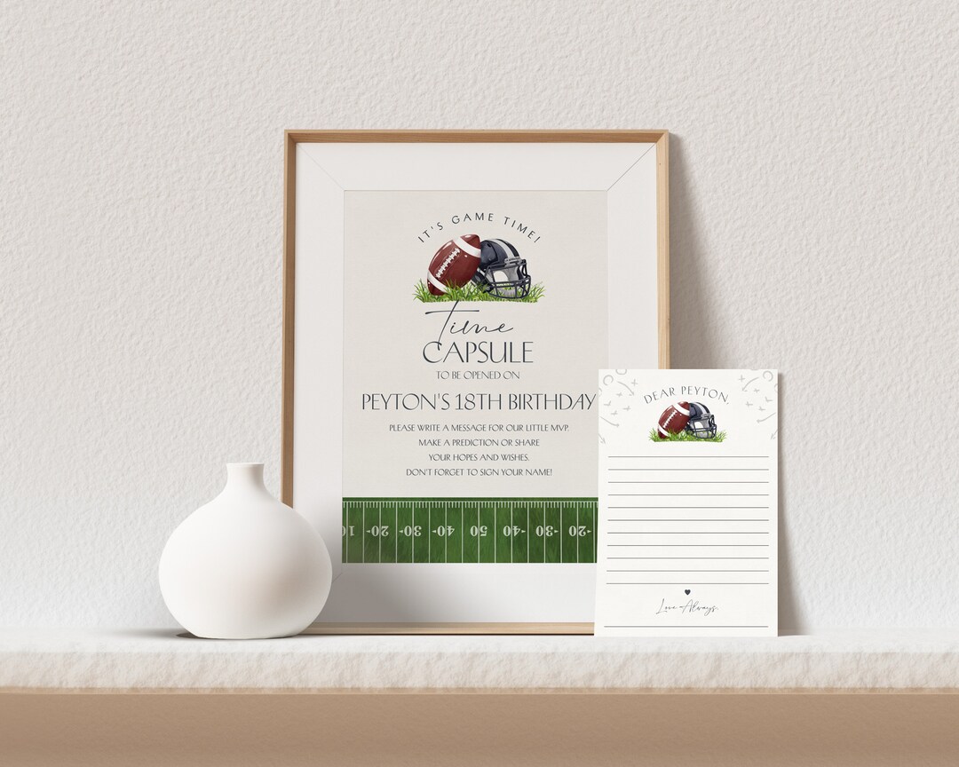 Football Time Capsule Printable Template, Little All-star Theme First ...