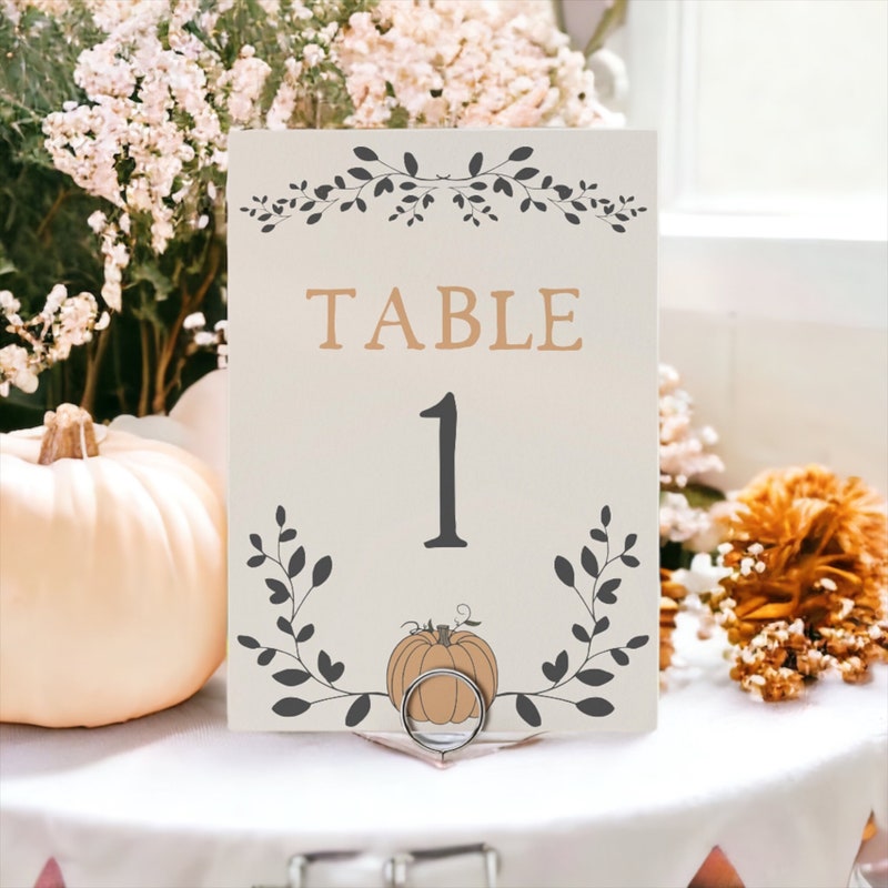 Pumpkin Table Number - Etsy