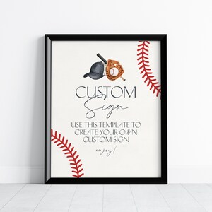 Baseball Custom Sign Printable Template, Little Rookie Theme Boy ...