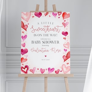 Little Sweetheart Baby Shower Welcome Sign Template, Instant Download ...