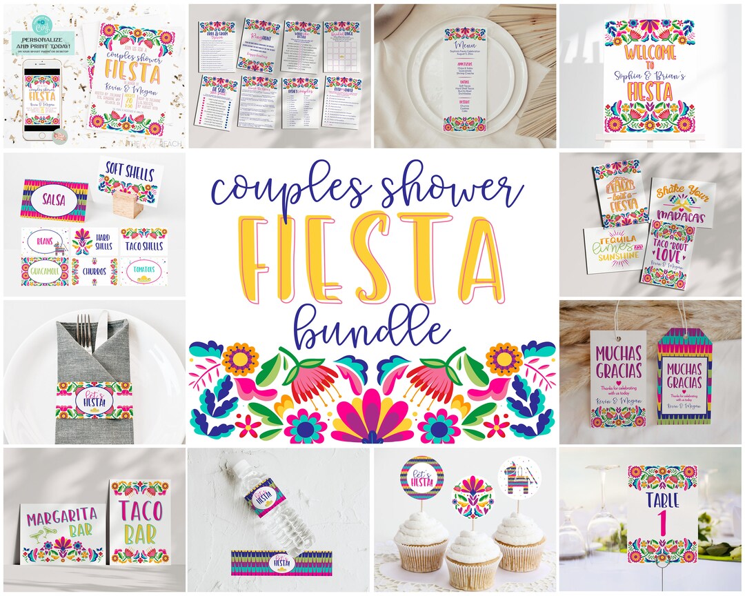 Fiesta Couples Shower Party Bundle Printable, Engagement Shower ...