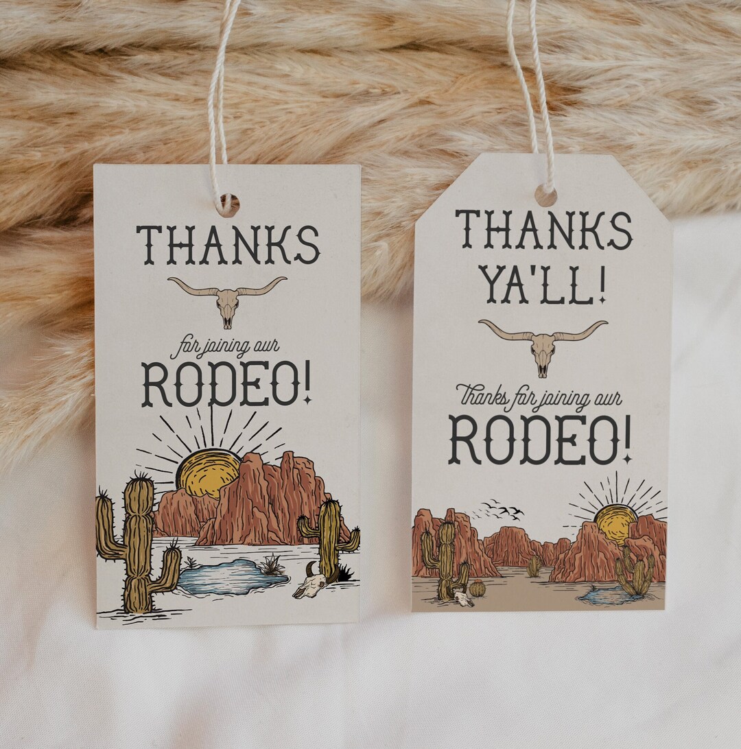Wild West Birthday Party Favor Tags Printable Template, Western Rodeo ...