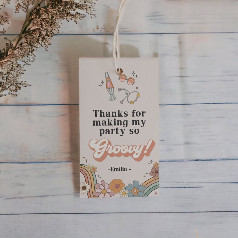 Groovy Floral Baby Shower Favor Tags Printable Template,groovy Baby ...