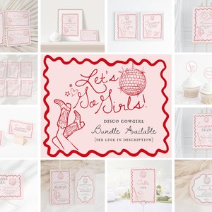 Disco Cowgirl Thank You Card Printable Template, Hand Drawn Rodeo Party ...