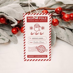 Special Delivery From Santa North Pole Gift Tag Printable, Instant ...