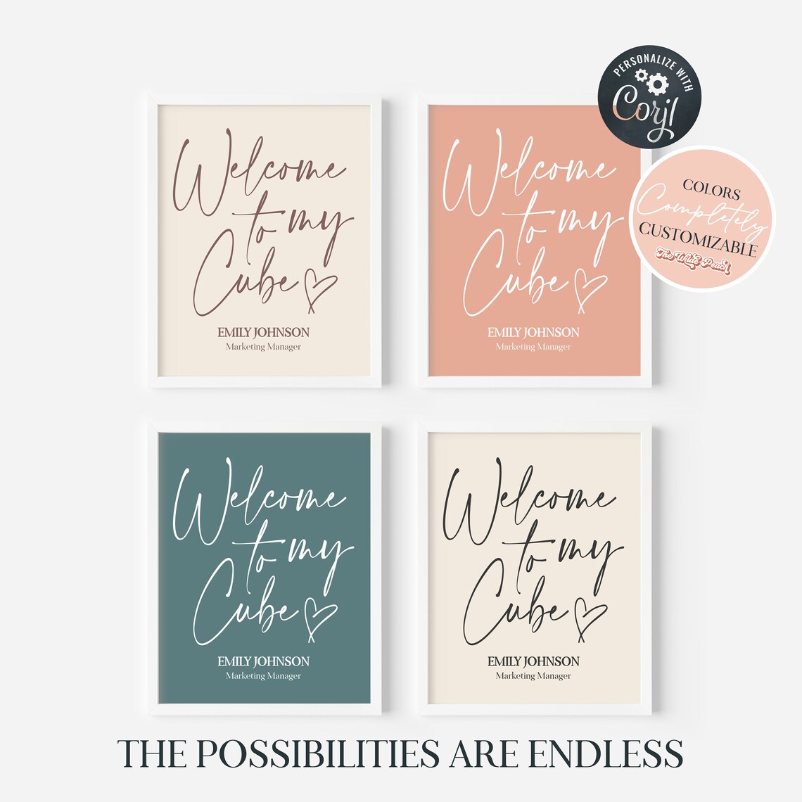 Welcome to My Cube Printable Feminine Office Wall Decor for - Etsy