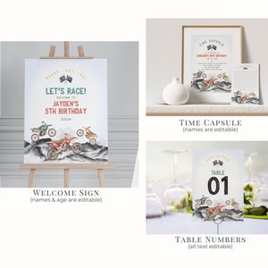 Dirt Bike Birthday Bundle Any Age Printable Template, Race on Over ...