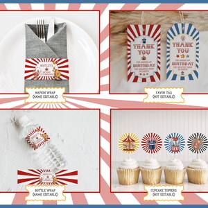 Circus Theme Birthday Party Bundle Template, Printable Gender Neutral ...