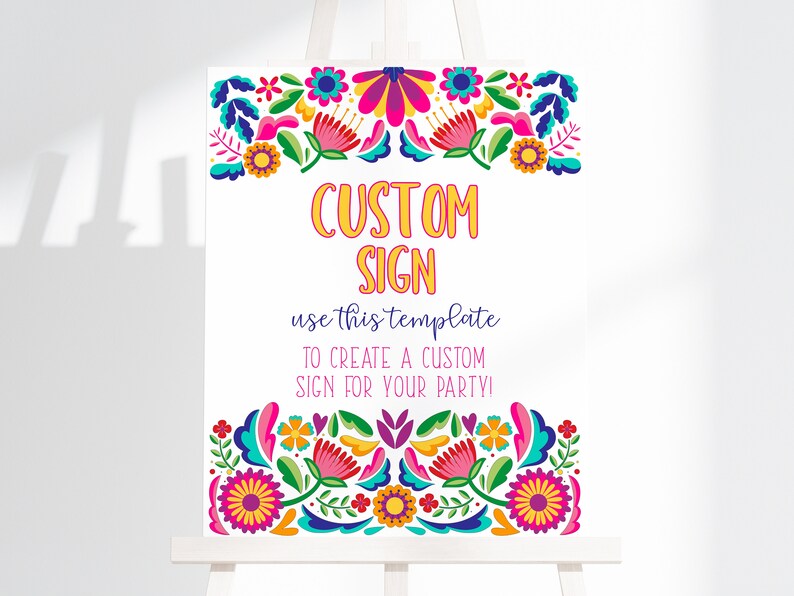 Fiesta Custom Sign Printable Party Decor Template, Spring or Summer ...