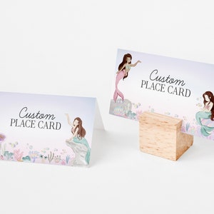 Mermaid Place Cards Printable Template for Birthday or Baby Shower ...