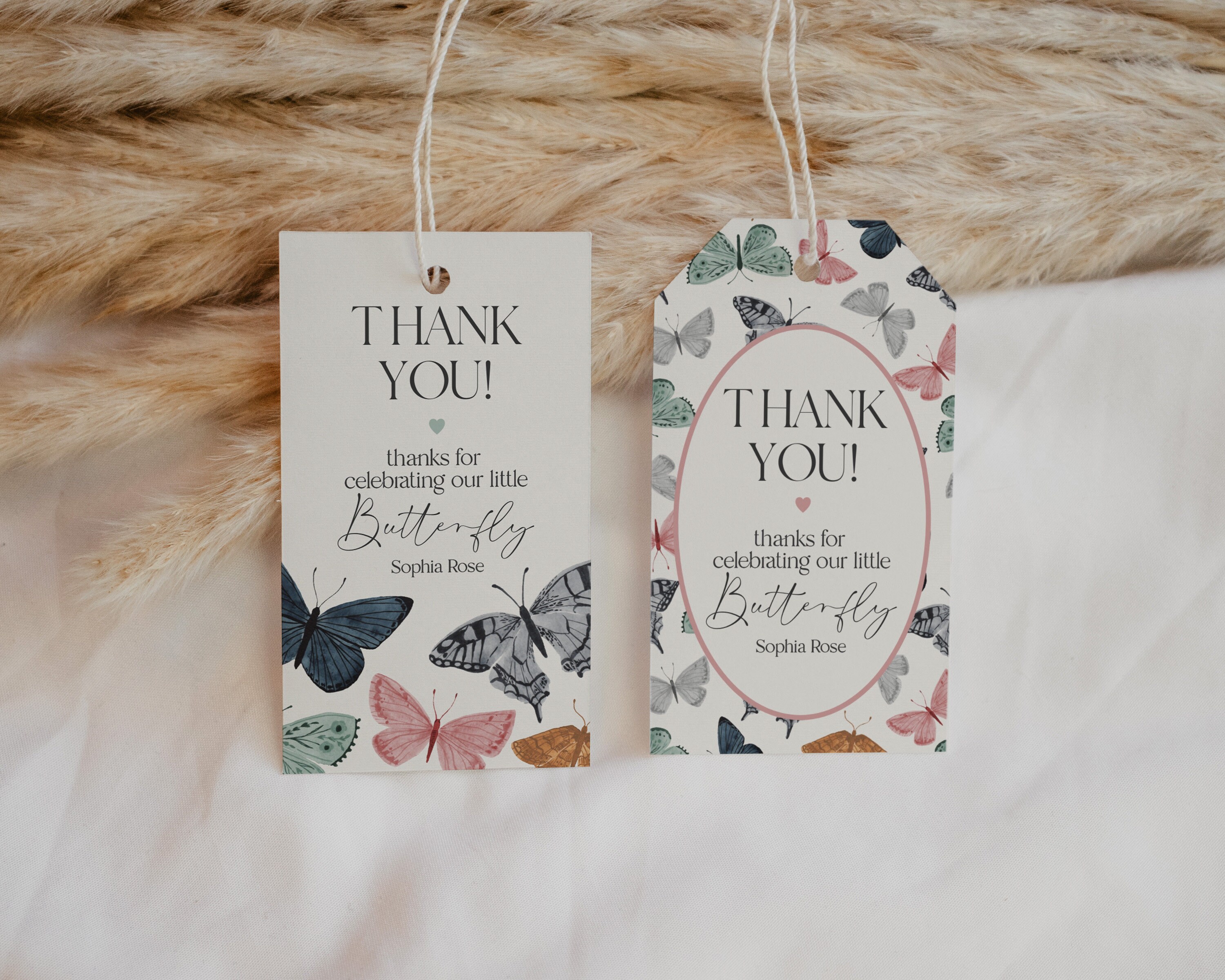 Butterfly Favor Tags Printable Template, Flutter on Over Birthday ...