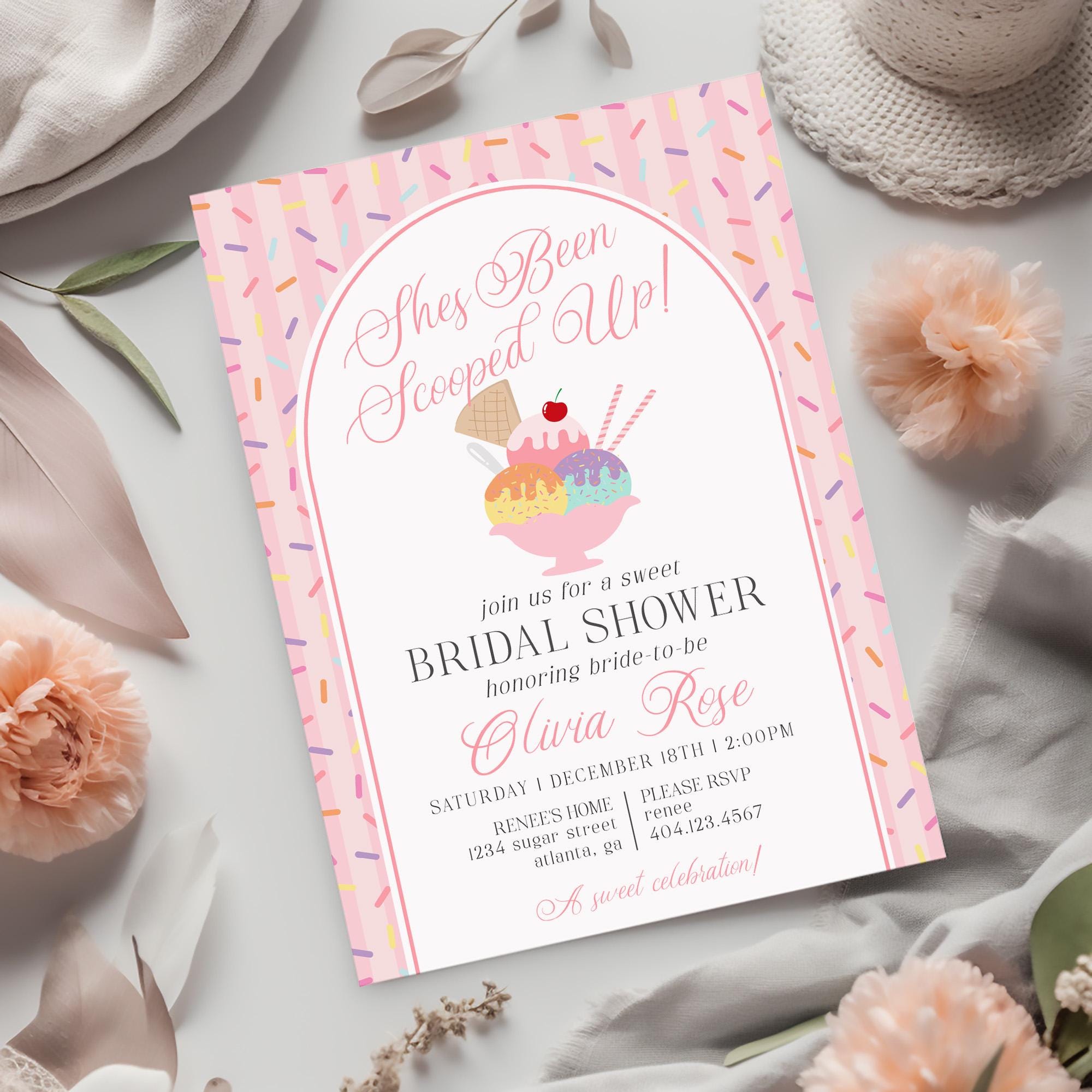 Ice Cream Sundae Bridal Shower Bundle Printable Template, She's Been ...