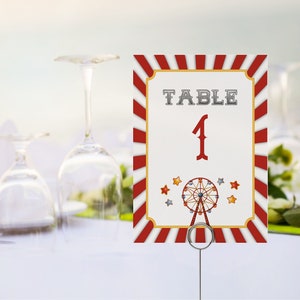 Circus Party Table Numbers Printable Template, Baby Shower or Birthday ...