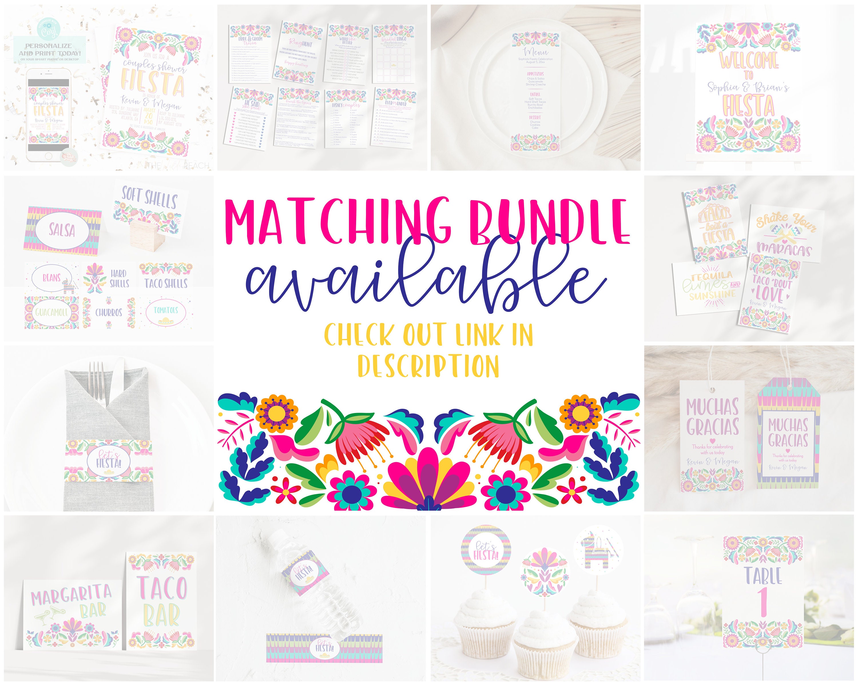 Fiesta Bridal Shower Games Bundle Bridal Shower Games - Etsy