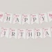 Pink Bow Birthday Banner Printable Template, Watercolor Preppy Coquette ...